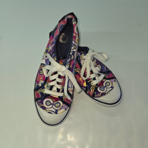 Coach | Shoes | Coach Barrett Canvas Low Top Sneakers Multicolor Logo ...